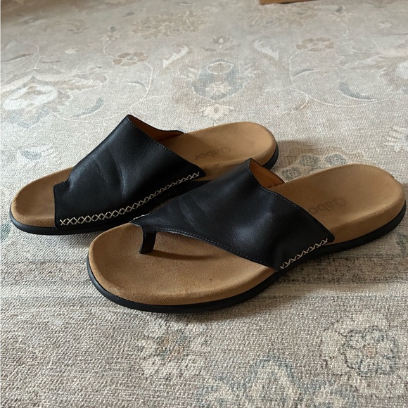 Gabor | Shoes | Gabor Black And Tan Comfort Slides | Poshmark